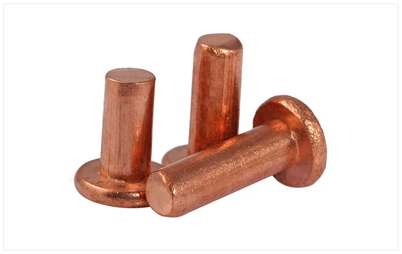 2 - 10mm Copper Flat Head Solid Rivets Din 7338 A Brake And Clutch ...