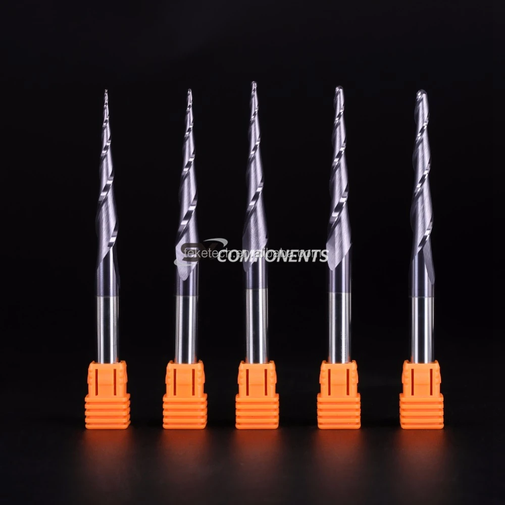 Cnc Router Bits Tungsten Solid Carbide 4mm/6/8mm Ball Nose Tapered End ...