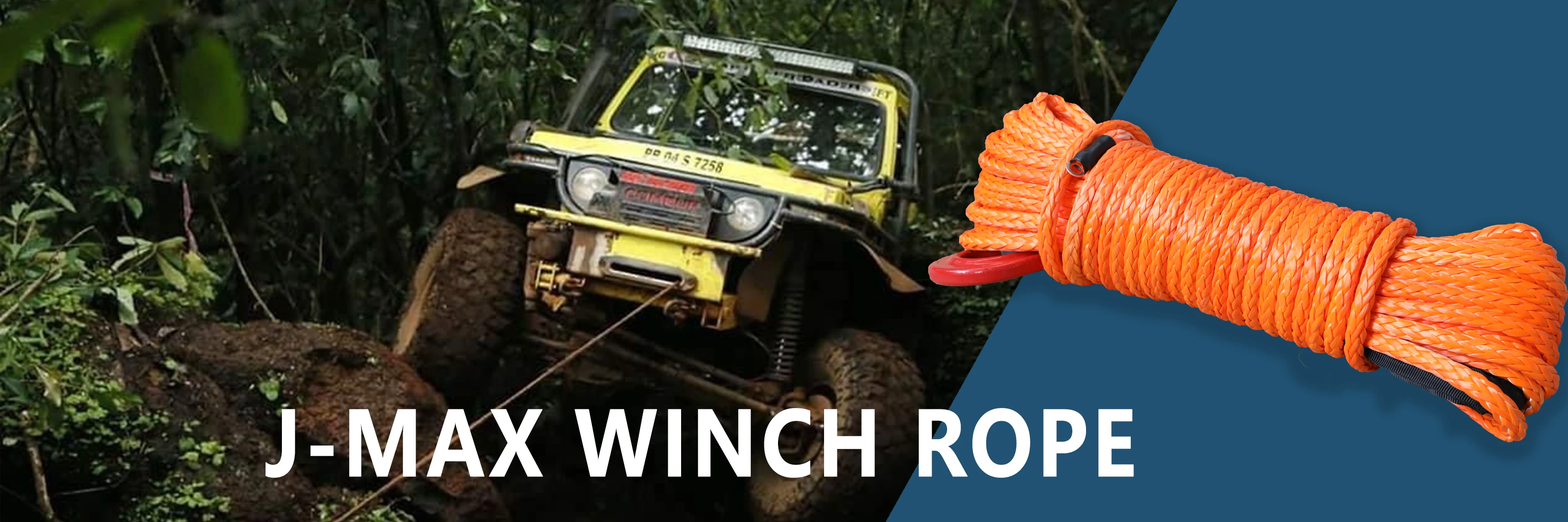 Synthetic Electric Winch Rope 13mm 1/2'' Puller 37000lbs/17t For 4x4 ...