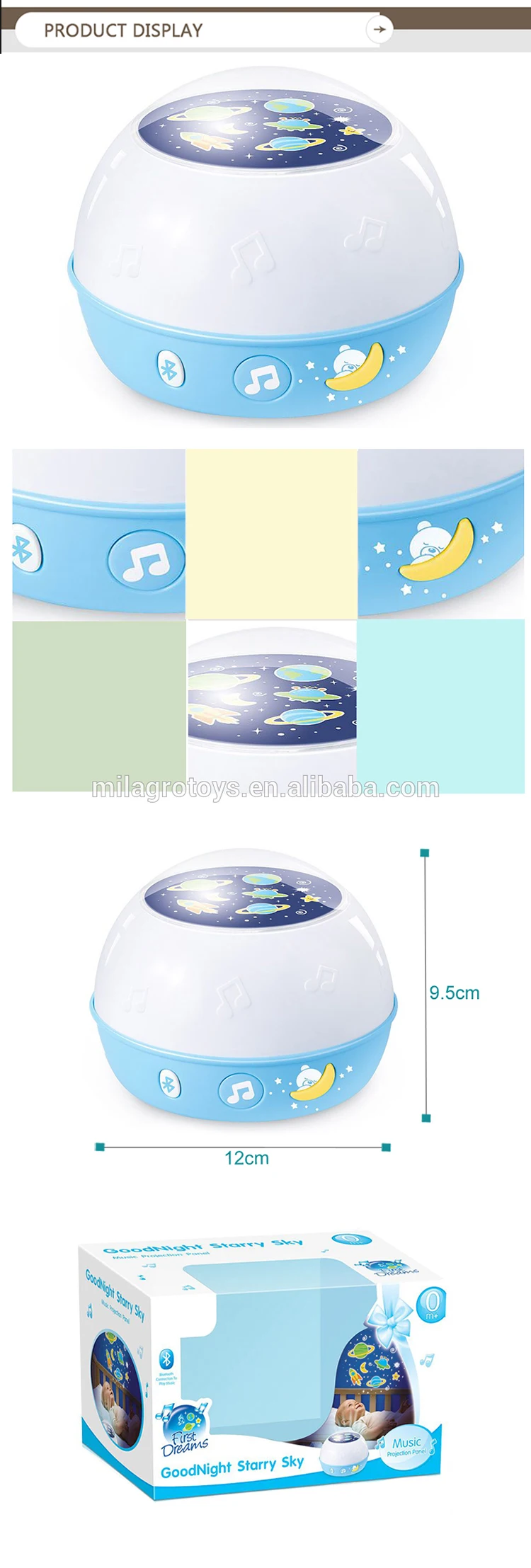 Newborn Babies Starry Sky Night Light Projector Sound Machine Musical ...