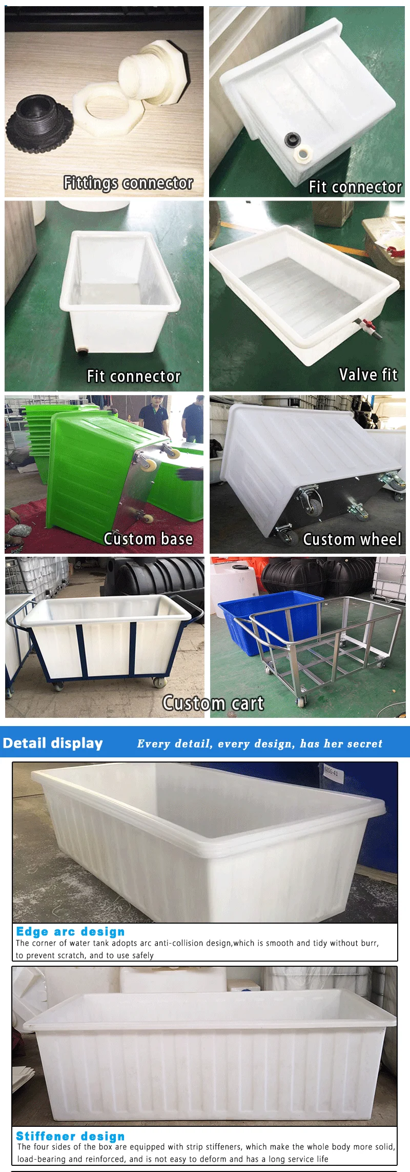 500l Plastic Laundry Trolley Trough By Rotomolding - Buy Rectangular ...