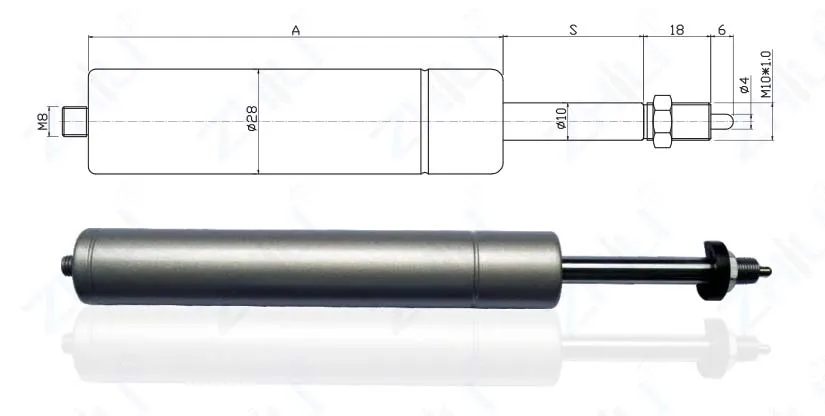 Factory Price Piston Cylinder Gas Spring for Lift Table - 450N ...