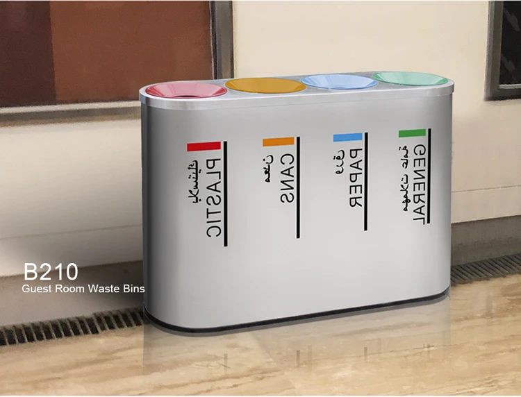 Factory Wholesale Oval 2/3/4 Compartment Trash Can Stainless Steel ...