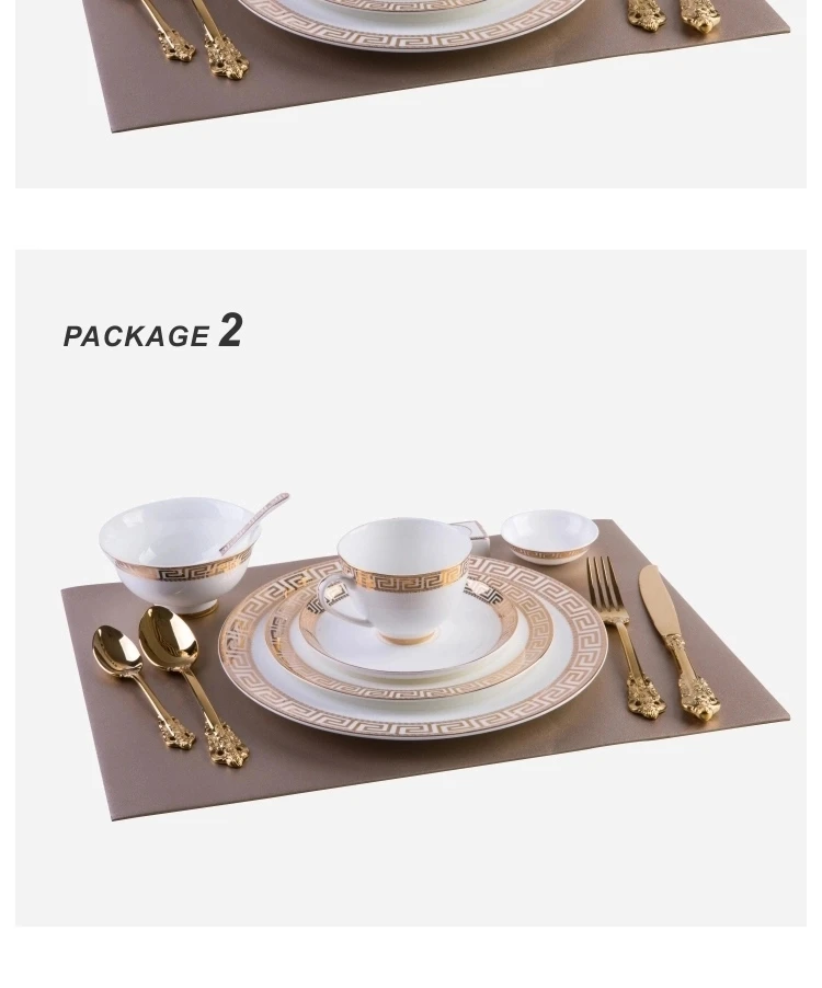 High End Royal Dinnerware Sets Luxury Dishes Gold Plates Ceramic ...