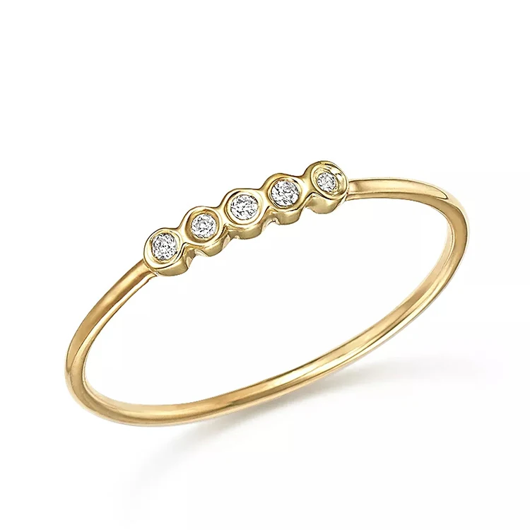 Stackable Rings - Dainty 14K Gold Filled & Silver Zirconia