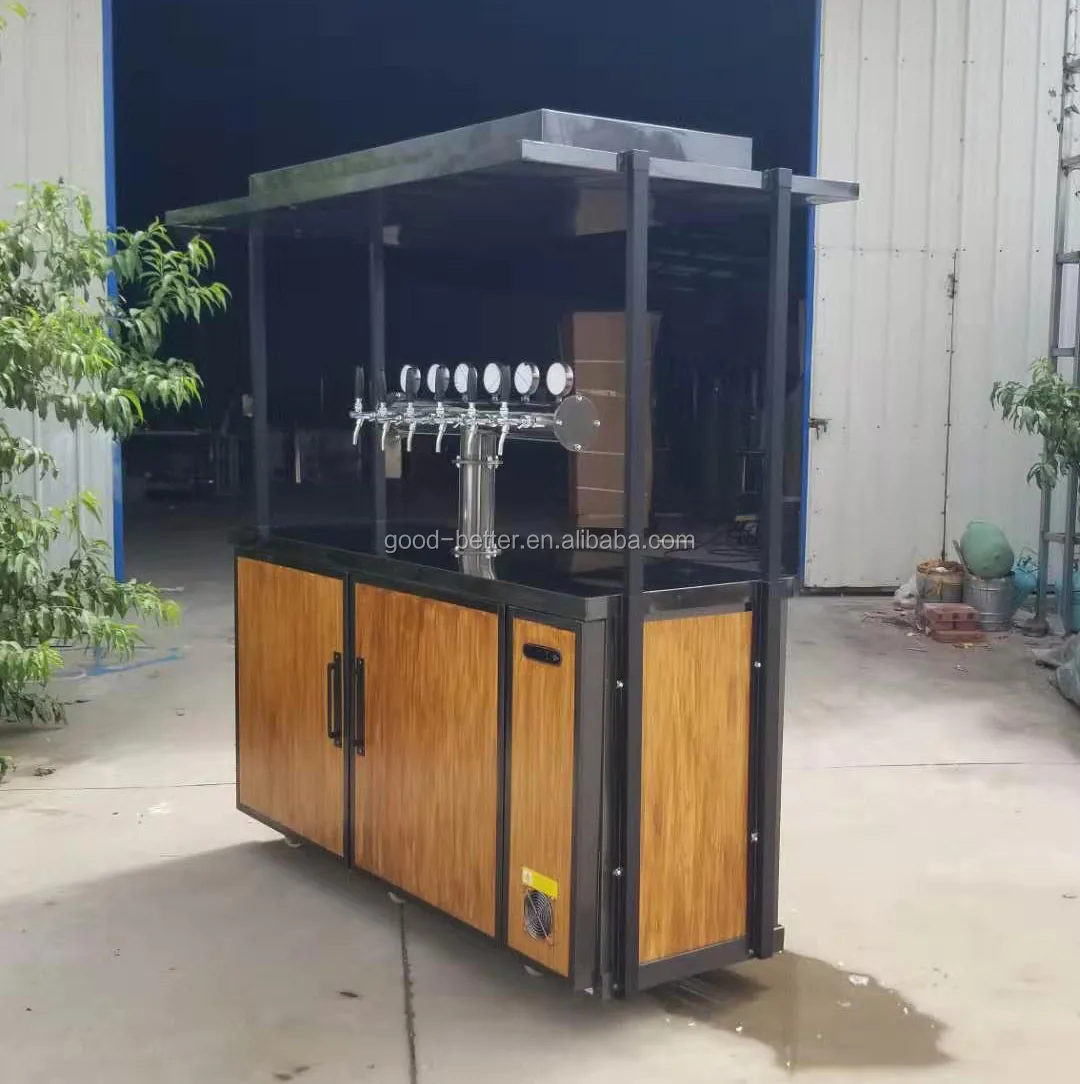 GB103066 Outdoor Movable Wooden Beer Kegerator - Hold 6-12 Kegs