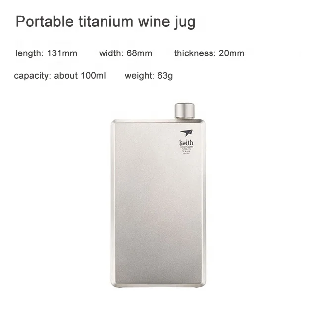 Outdoor Camping Titanium Hip Flask Wine Bottle 100ml 200ml Ultralight ...