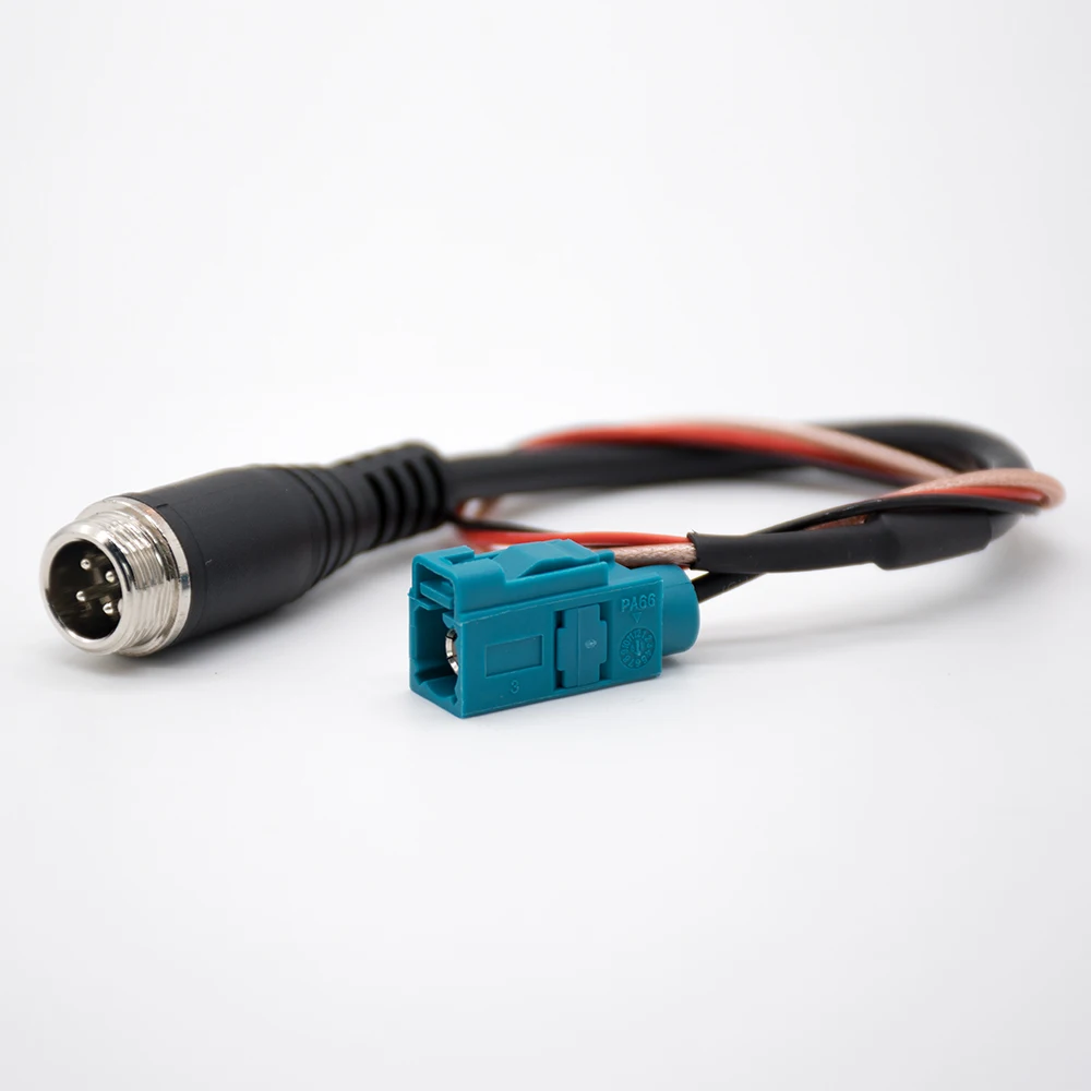 GX12 to FAKRA Connectors Overmolded 4 Pin Cable for Trailer Car Reverse ...