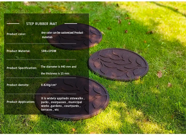 Anti-slip Dyed Sbr Outdoor Pathways Rubber Floor Round Step Rubber ...