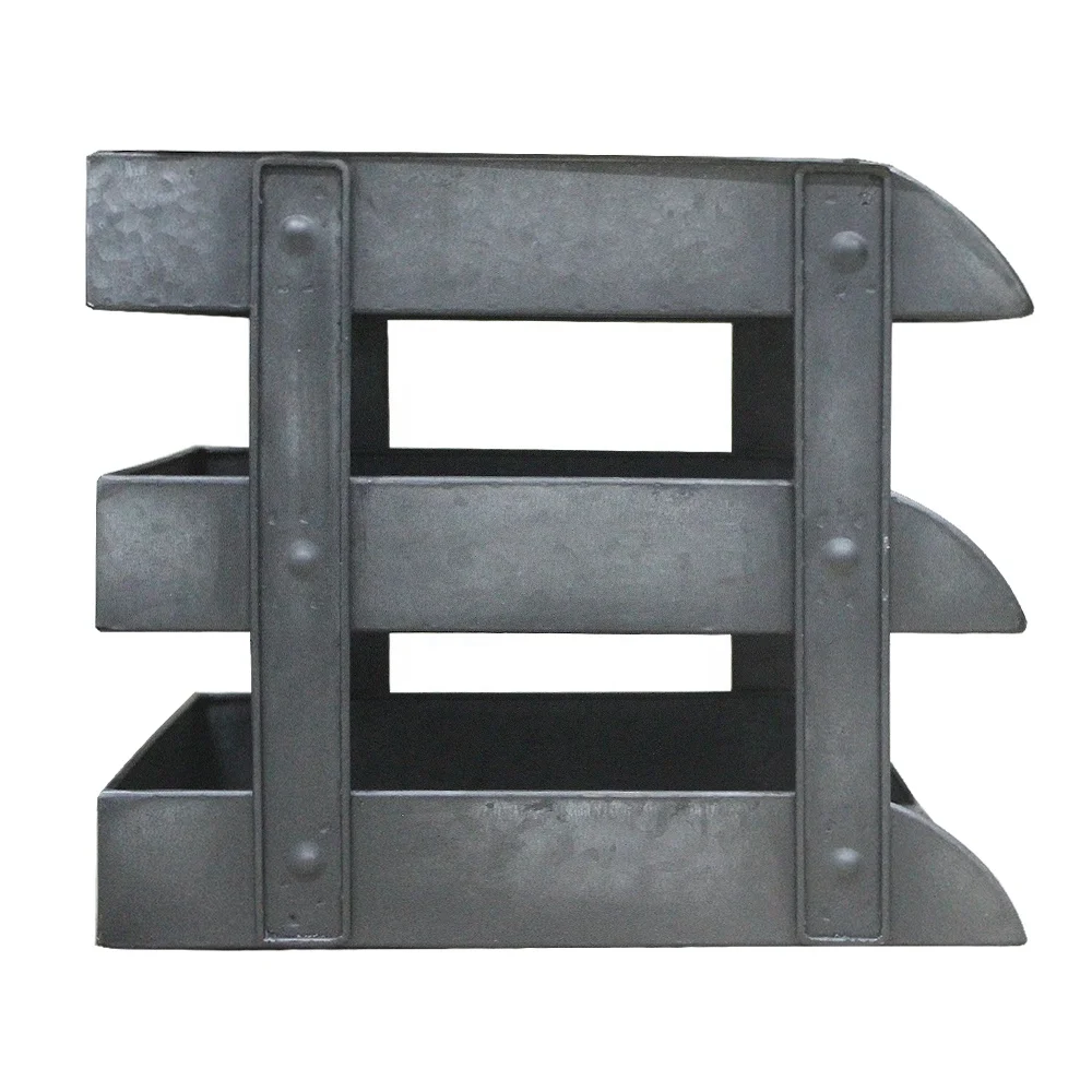 3 Tier Industrial Metal Desk File Organizer Document Tray - Buy Desk ...