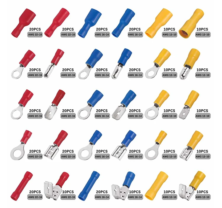 480pcs Various Types Insulated Terminals Electrical Crimp Connector ...