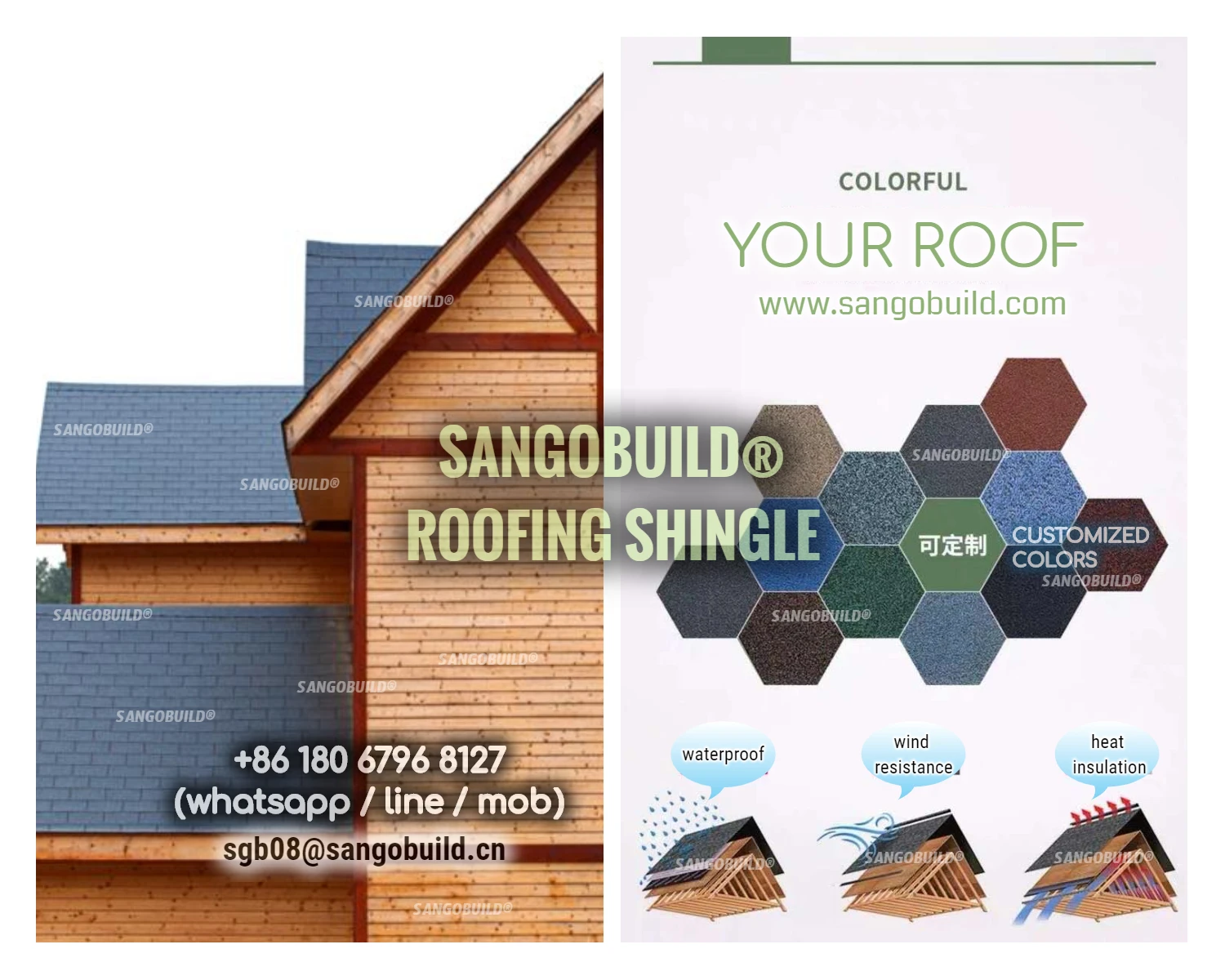 Iso9001 Roof Shingles At Bali For Asphalt Shingle Thatch Type ...