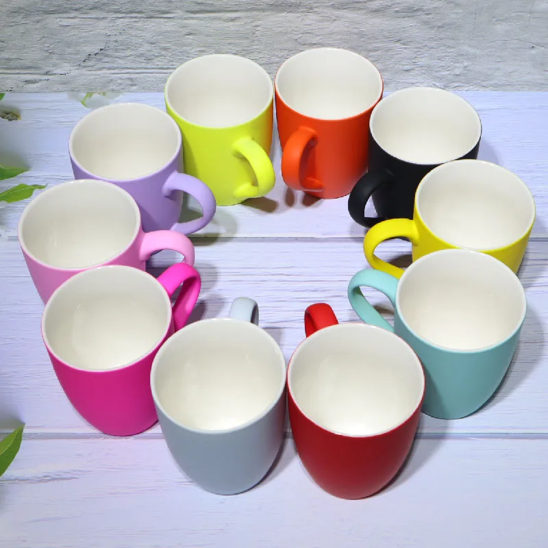 Bright Colorful Soft Touch Coffee Mug Coated Laser Engrave Rubber Matte ...