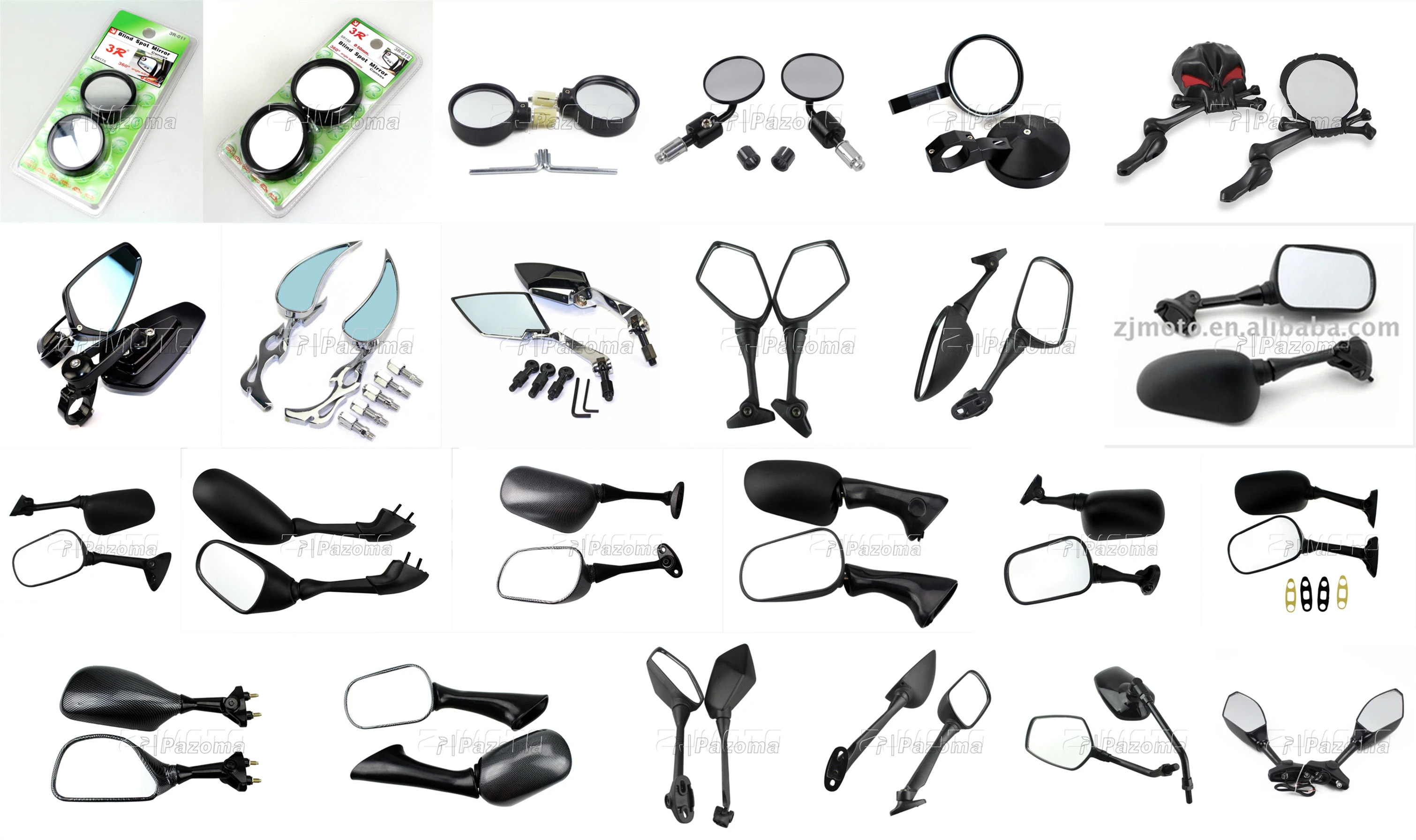 Universal 10mm Custom Motorcycle Side Rear View Mirrors For Honda ...