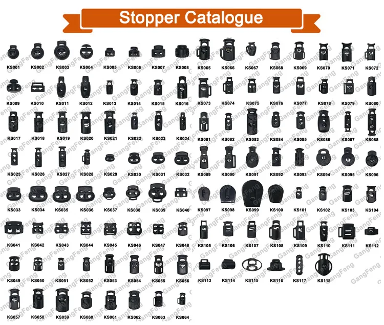 Garment Accessories Plastic Extension Elastic Cord Lock Two Parts Cord ...
