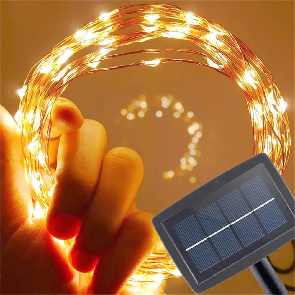 Yiliang 220V 10m Copper Wire LED String Lights Waterproof Solar Powered ...
