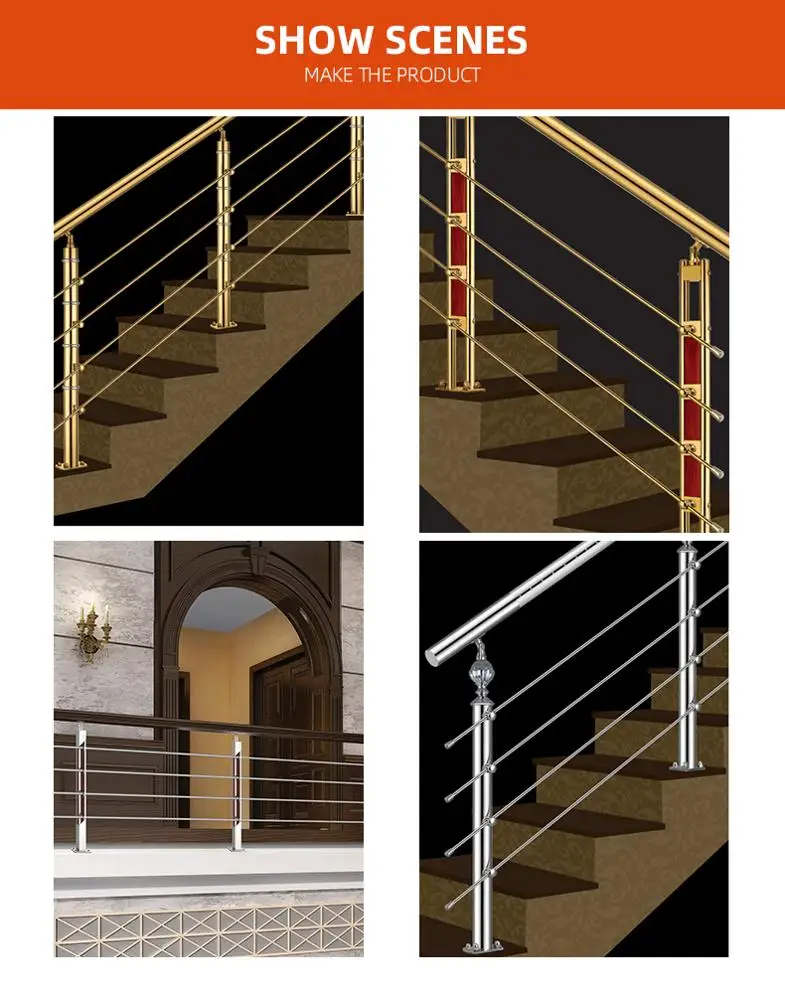 Hotel lobby laminated glass balustrade & handrail 201/304/316 Stainless ...