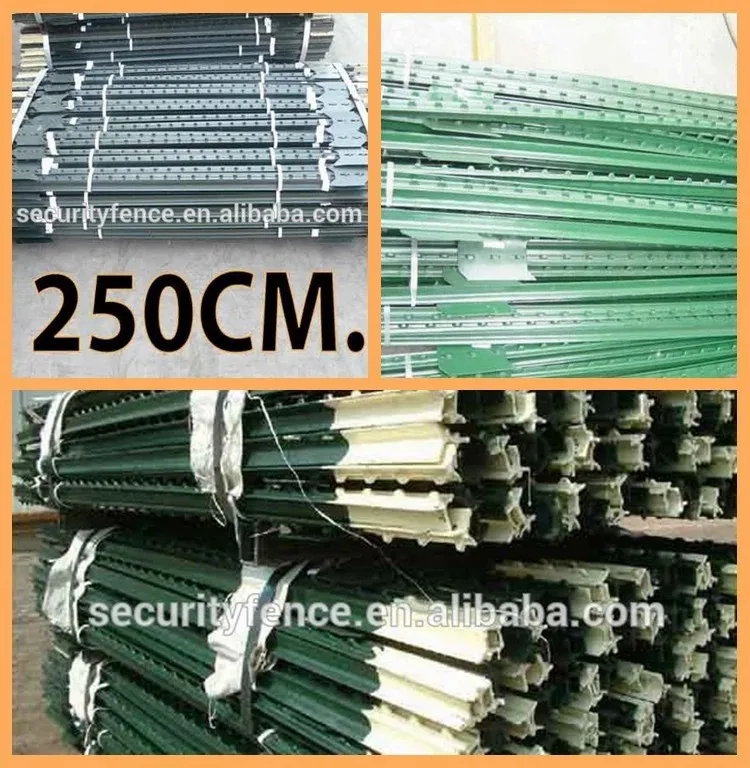 1.33 6 ft t post galvanized no painted steel studded T fence post ...