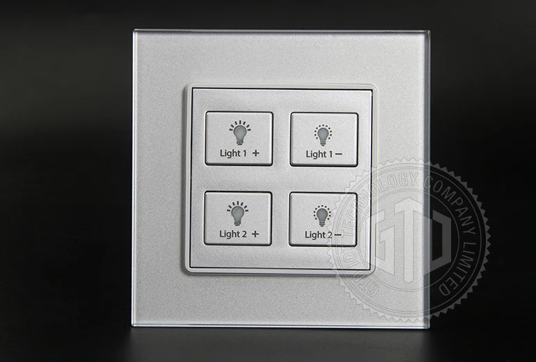 Luxury Silver Color Tempered Glass Reset Push Button 12V DC