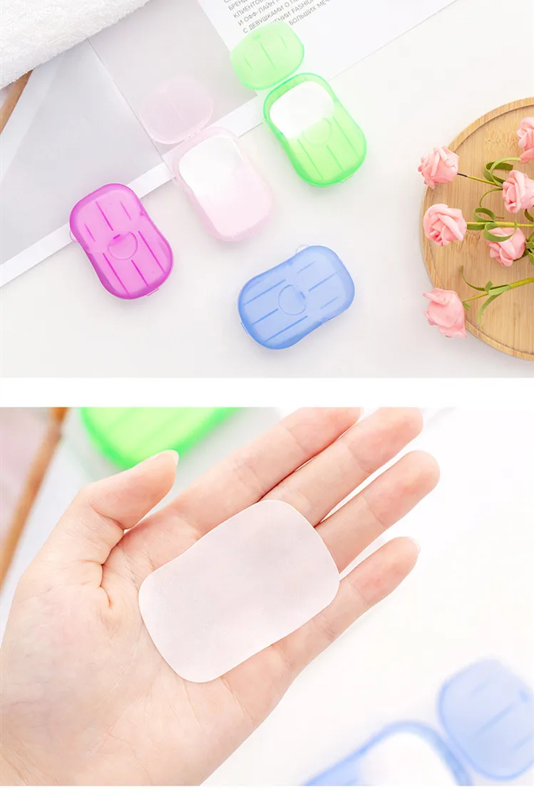 20Pcs Disposable Soap Paper Sheets for Travel - Hand Bath Cleaning ...