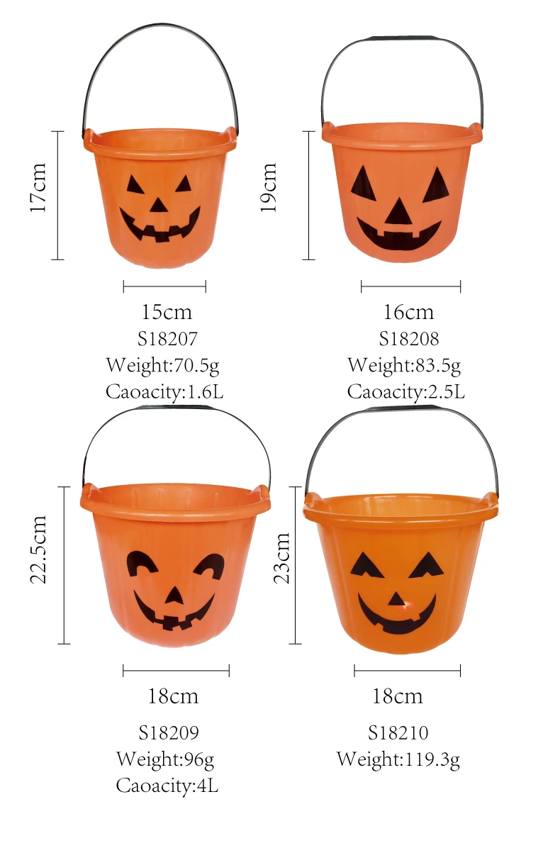Halloween Party Plastic Clear Candy Floss Bucket Treat Bucket