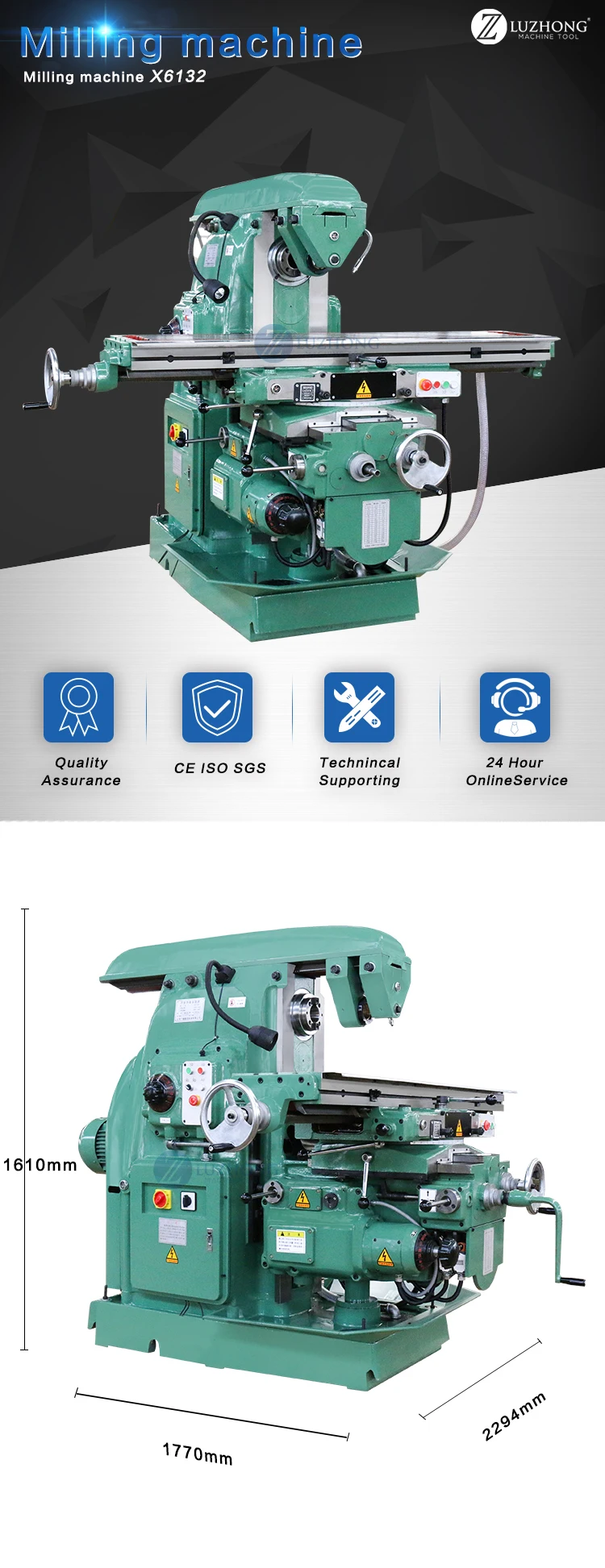 X6140 Manual Knee Type Horizontal Universal Milling Machine Price - Buy ...