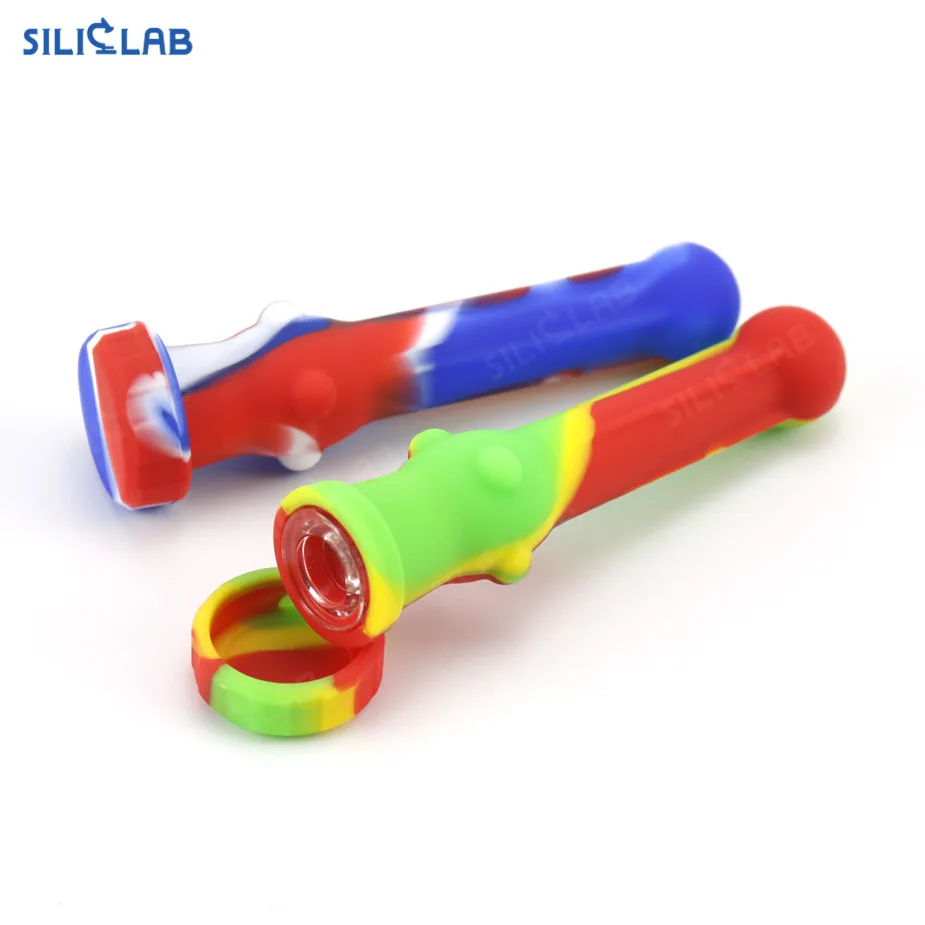 Silicone One Hitter Glass Bowl Smoking Pipe Weed Accessories Dab Rig ...