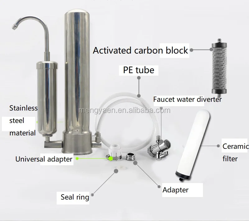 304 Stainless Steel Counter Top Water Filter with 2 Stages Purification ...