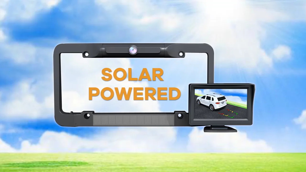 100% Diy 2.4g Transmission100% Wireless Solar Power Rear View System No ...