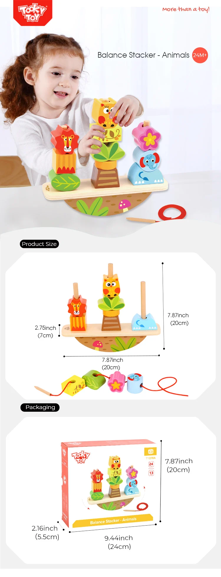 Balance Stacker - Animals for Kids & Children
