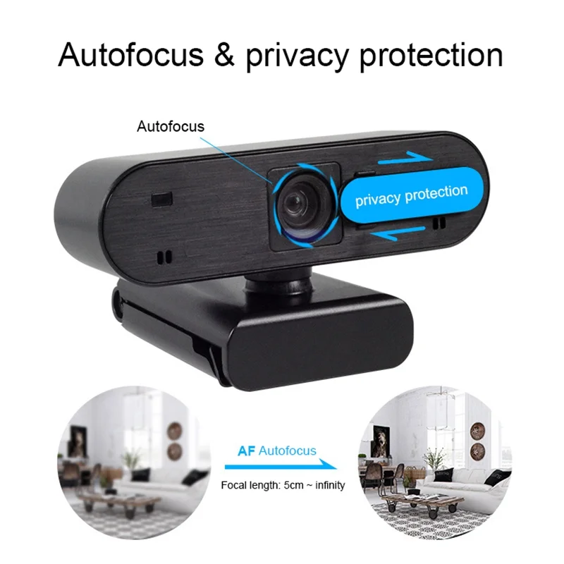 360 Degree Rotation Hd 1080p Webcam Camera With Microphone And Privacy ...