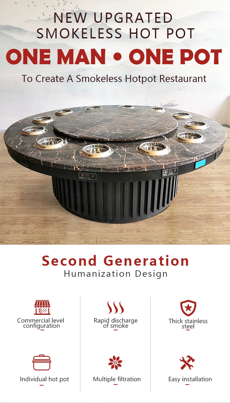 Modern Hotpot Restaurant Dining Room Custom Divide Mini Induction ...