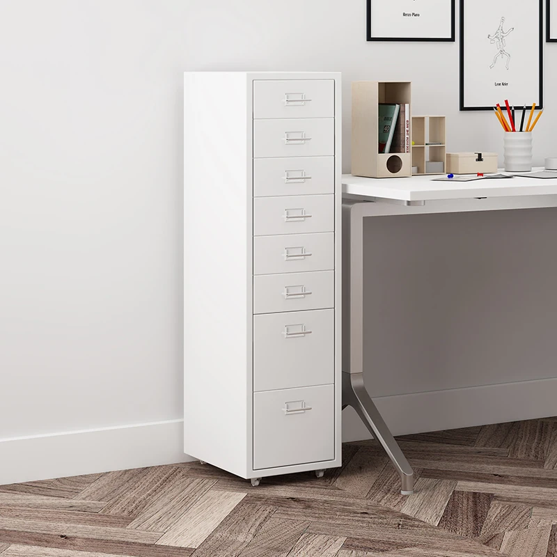 White Color 8 Drawer Living Room Office Storage Cabinet Drawers Unit On ...