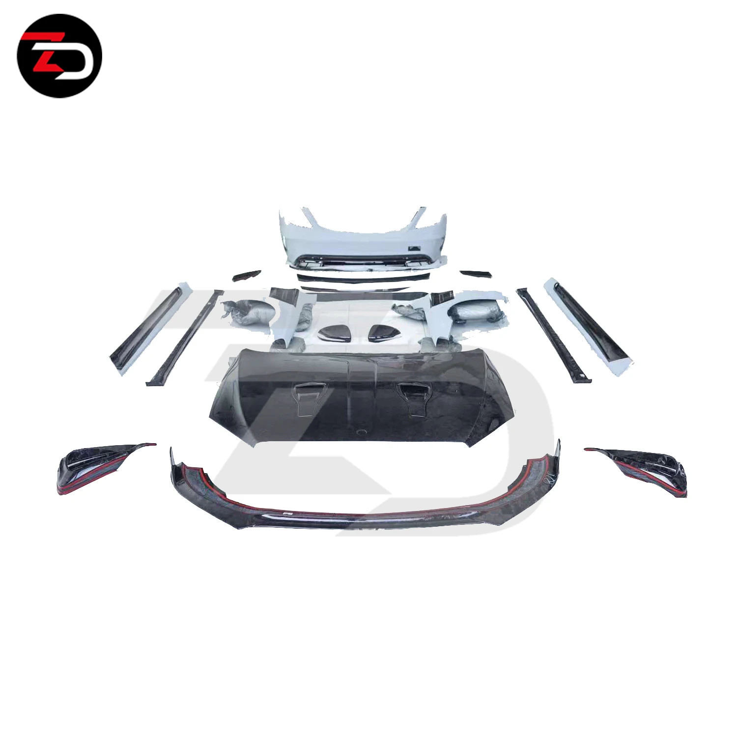 2020 MY Style Body Kit With Hood Front Bumpers Air Intakes Side Skirts ...