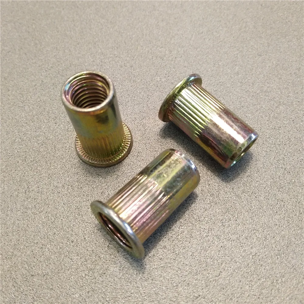 CYLINDER Flanged HEAD KNURLED OPEN NUT RIVET Insert Nut
