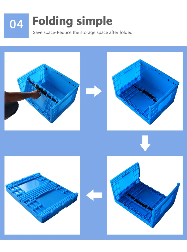 Heavy Duty Folding Plastic Containers Box Collapsible Crates For Fruits ...