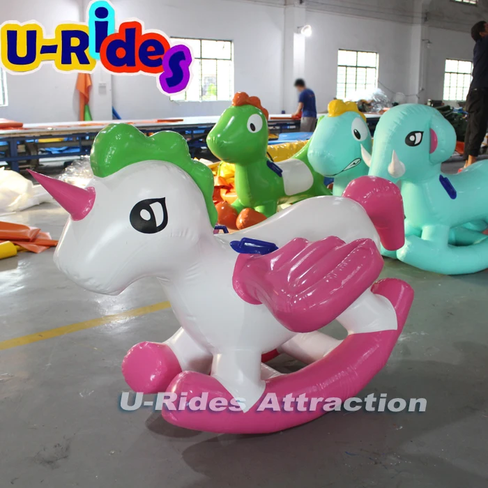 Cartoon Unicorn Inflatable Rocking Toy Pvc Material For Outdoor Use For ...