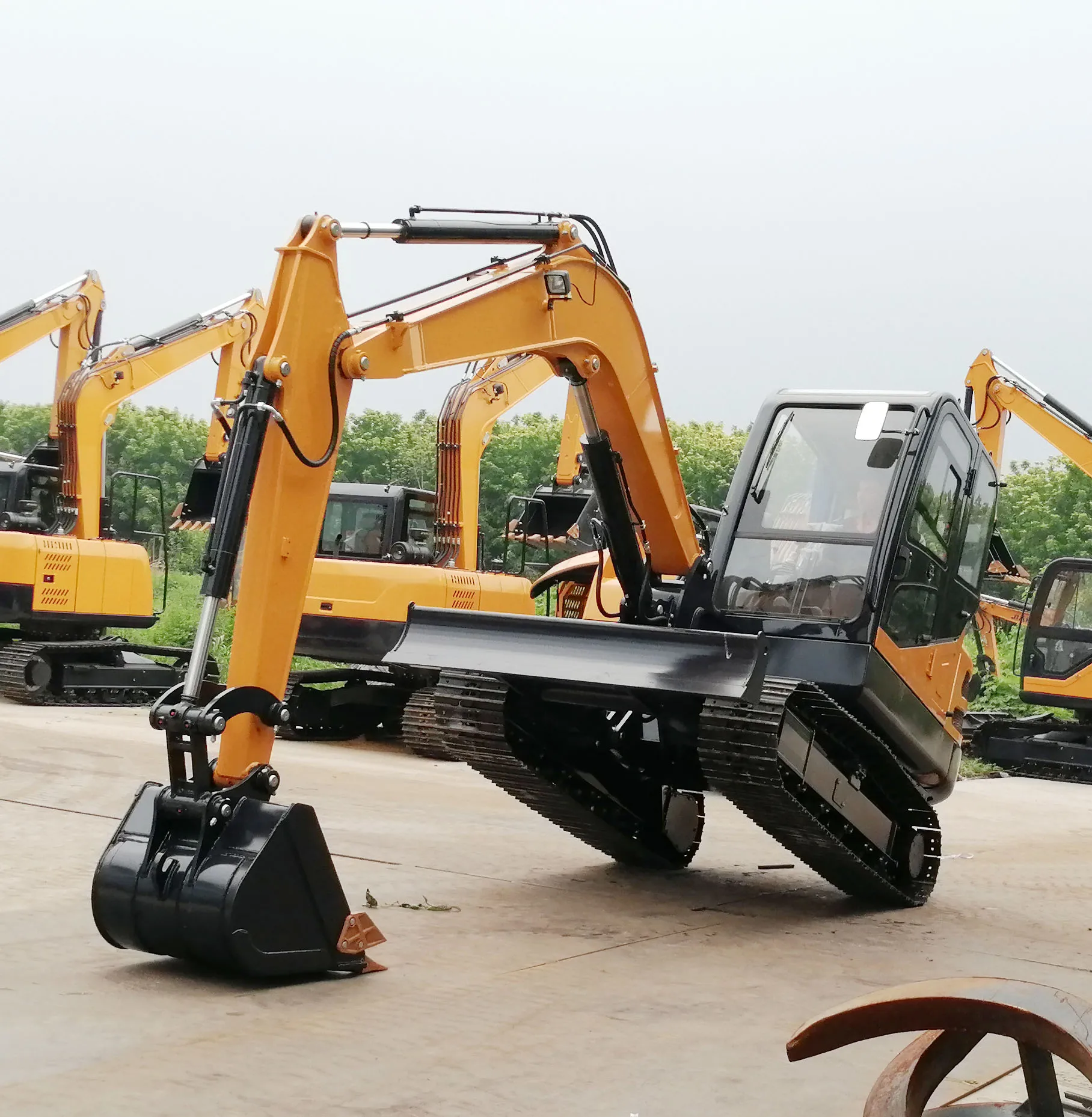 Free Shipping China New Blue Mini Excavator Mini Digger Excavator 1 Ton ...