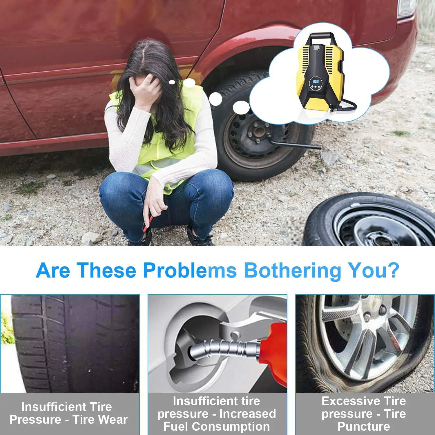 Fireegg Small Inflatable Tire Inflator 12v Volt Car Walmart Air Pump ...