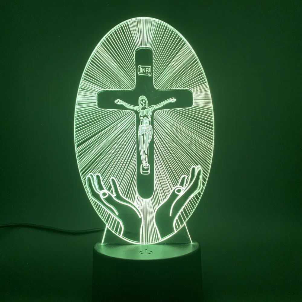 Christianity Led Night Light Office Jesus Station Of Religion The Cross ...
