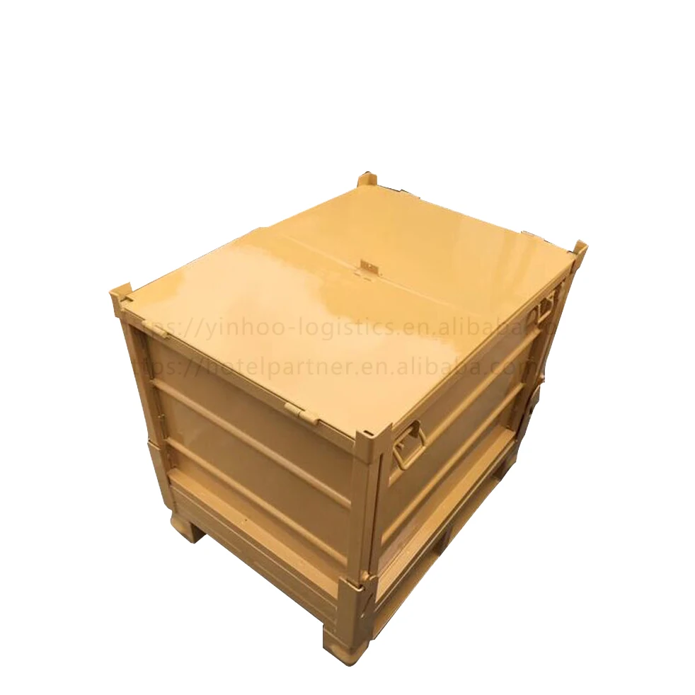 Loading 1000 Kg Collapsible Stackable Heavy Duty Big Metal Box Metal ...