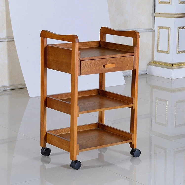 Classic Wooden Trolley With Drawer For Beauty Salon Furnture ...
