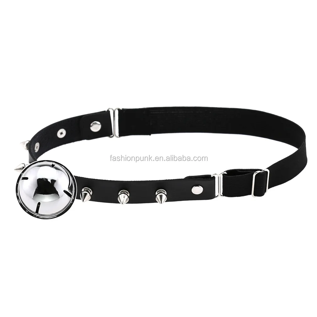 Gothic Punk Rivet Bell Garter Belt Leather Elastic Suspender Bondage ...