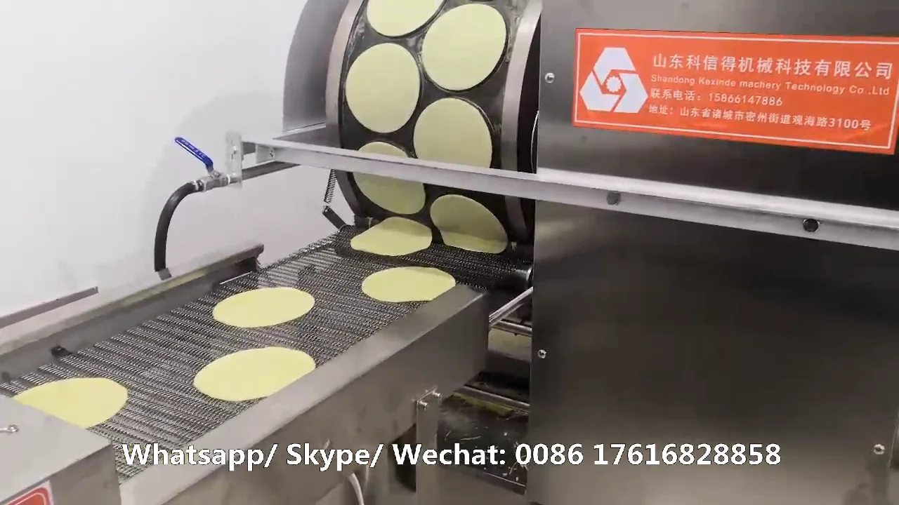 Large Automatic Continuous Crepe Spring Roll Wrapper Making Machine Crepe Maker Mille Crepe ...