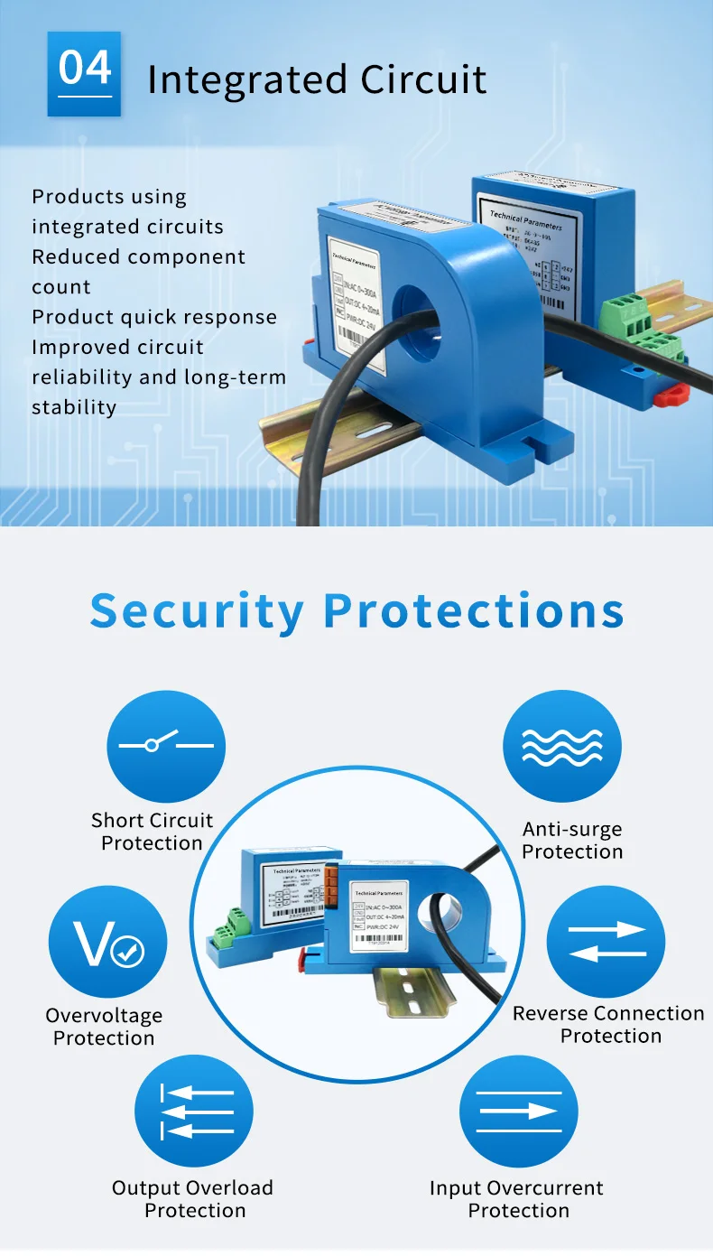 Rs485 / 4g / Lora Output Transducer Ac Voltage Current Transmitter ...