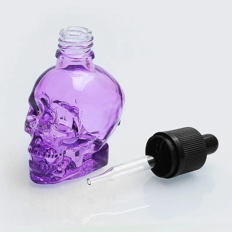 Custom Color Black Plastic Dropper Cap 30ml 60ml 120ml Skull Glass ...