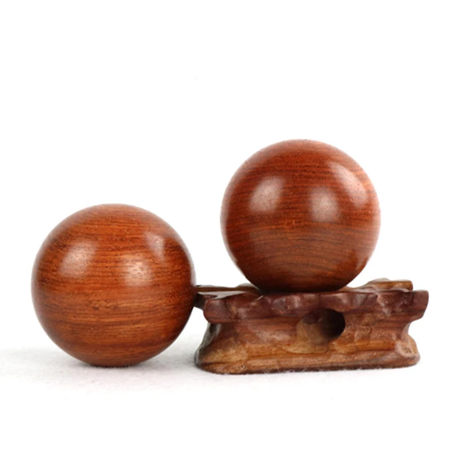 60mm Health Exercise Baoding Balls Natural Wooden Finger Massage Stress ...