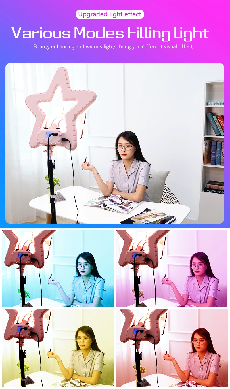 20" Star Ring Light RGB Color 3000-6500k 45W Led Ring Light - GSM-Forum