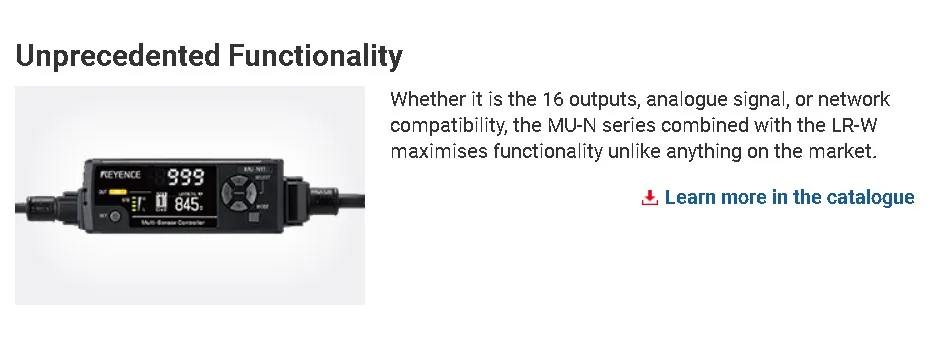 KEYENCE LR-W500 Full-Spectrum Sensor - Reliable Detection