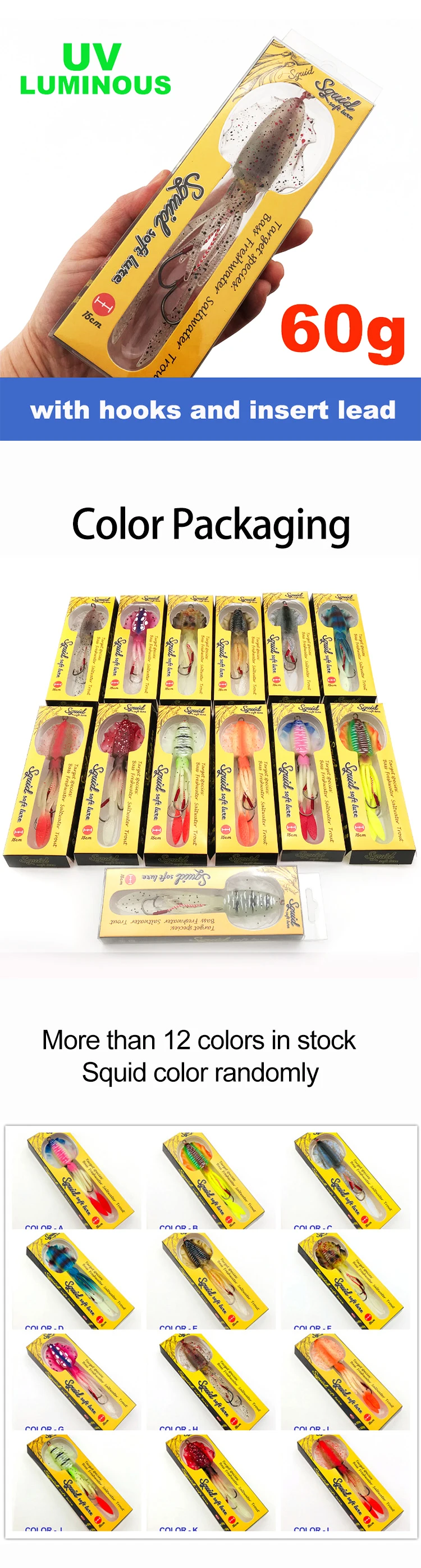 S031 60g Bionic Octopus Head Soft Lure - Perfect for Jigging